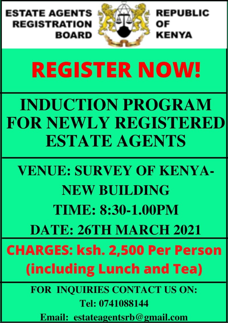 Induction Program For Newly Registered Estate Agents – EARB